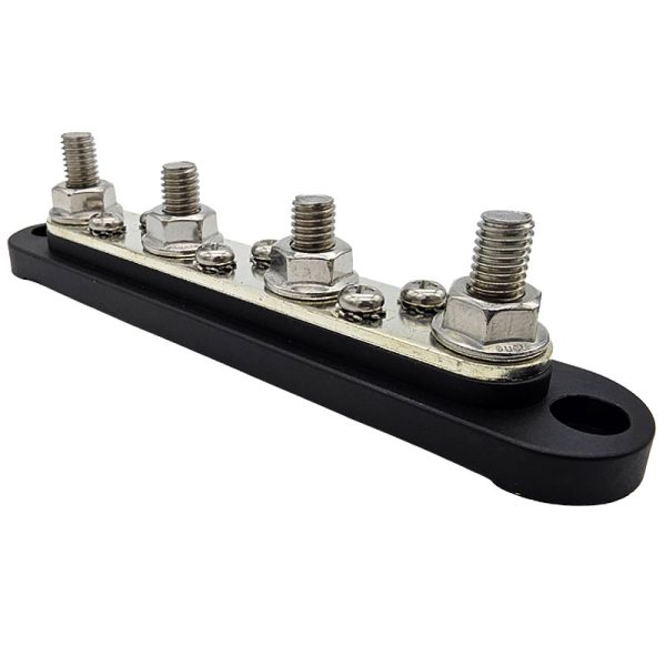 4 way Bus Bar Power Distribution Block 150A 12V 48V Negative Black - Alna Commodities Pty. Ltd.