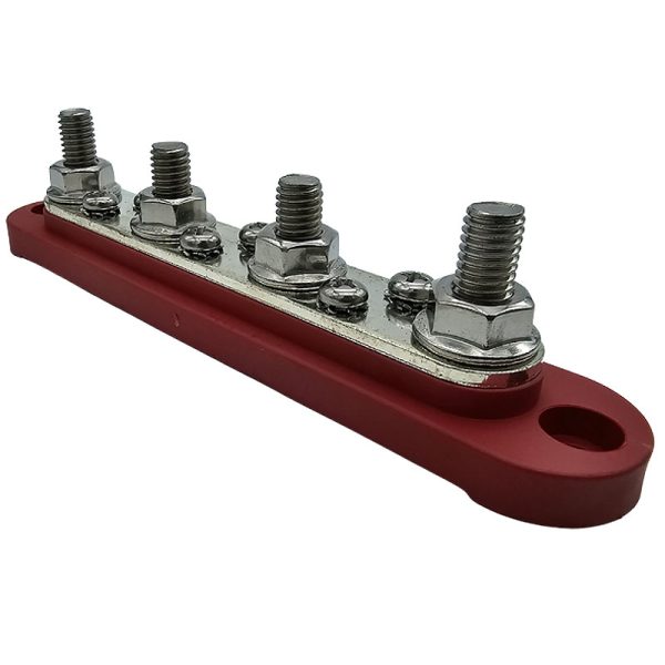 4 way Bus Bar Power Distribution Block 150A 12V 48V Positive Red - Alna Commodities Pty. Ltd.