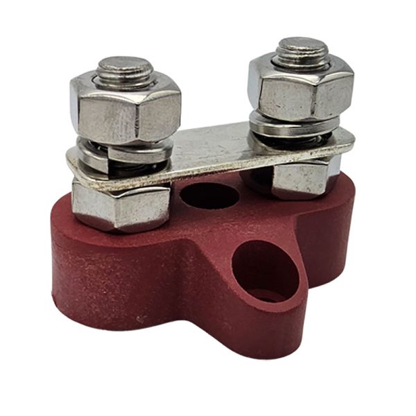 2 way Terminal Post Power Distribution Block 80A 12V 48V Positive Red ...