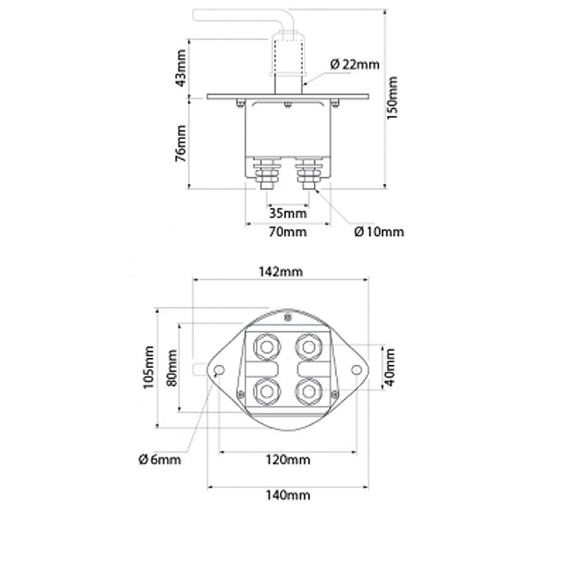 Ionnic BMS-05L Battery Master Isolation Switch 250A Single Pole - Alna ...