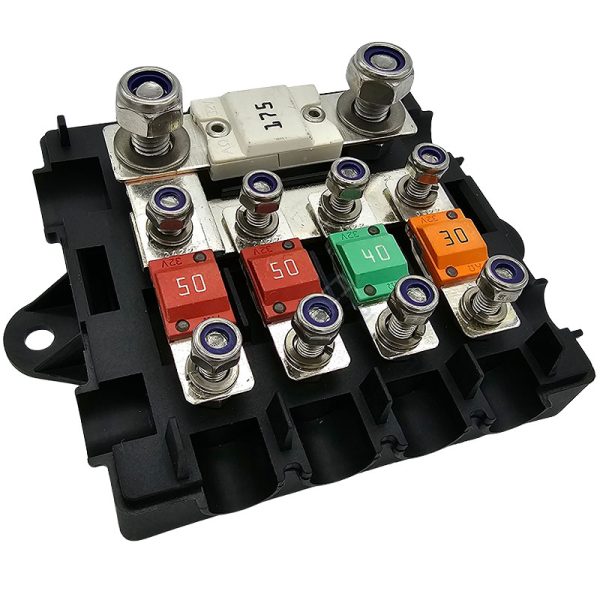 Ionnic RD-159 Distribution Block 5 Pole Bus Bar Fuse Holder with Fuses ...