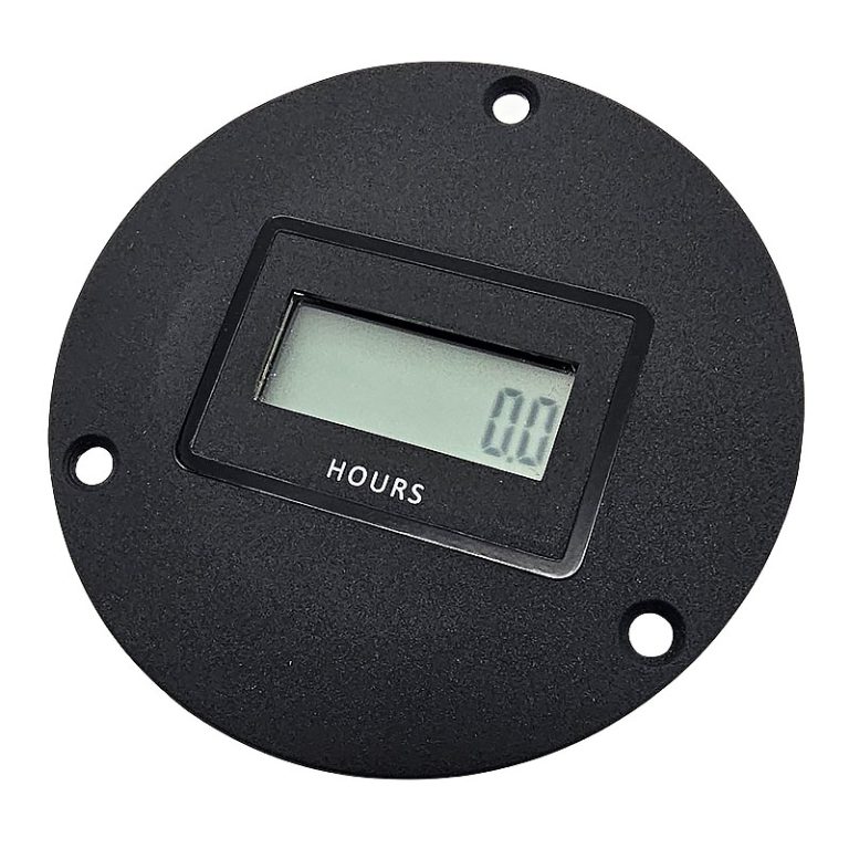 Digital Hour Meter Round 12V 24V Black 3 Hole AC or DC Trumeter 3410 ...