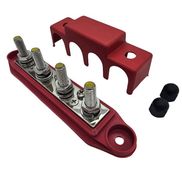 Ionnic JB7704R 4 way Bus Bar Power Distribution Block 250A Positive Red - Alna Commodities Pty. Ltd.