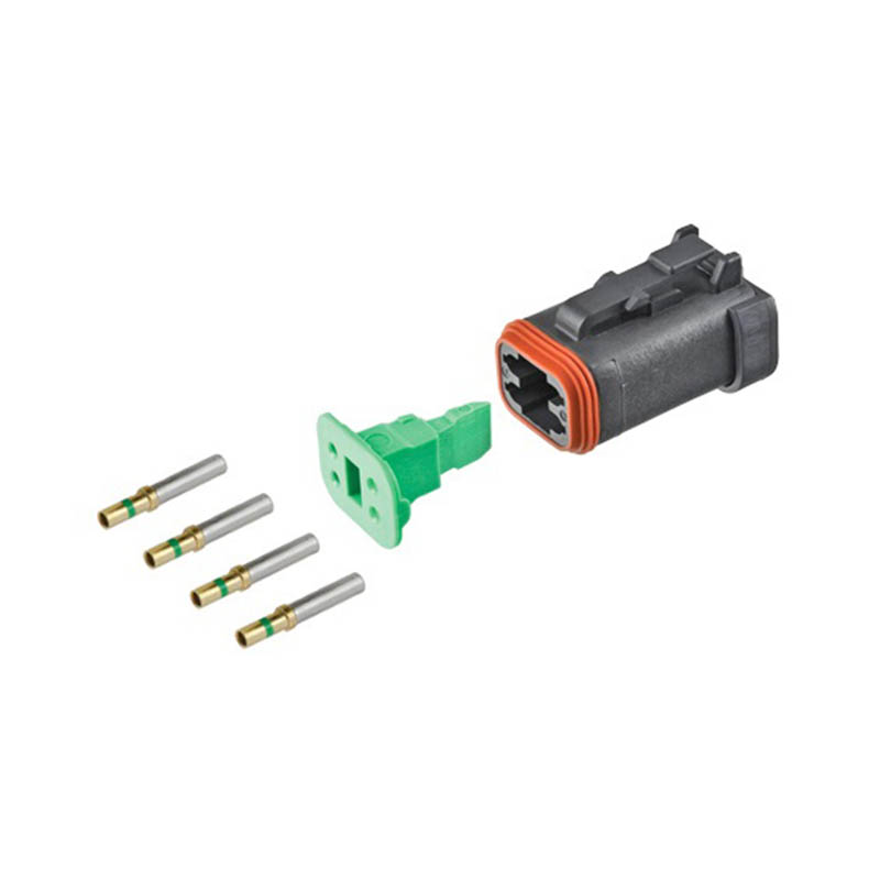 Deutsch Connectors 4 Pin DT Series CAT Spec Plug Kit Gold Contacts DT4 ...